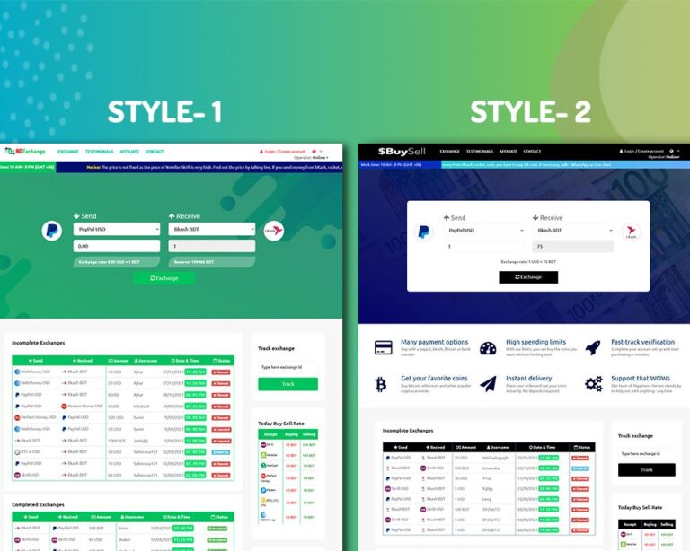 BDExchanger || PHP Script for Dollar Buy Sell or Currency Exchange ...