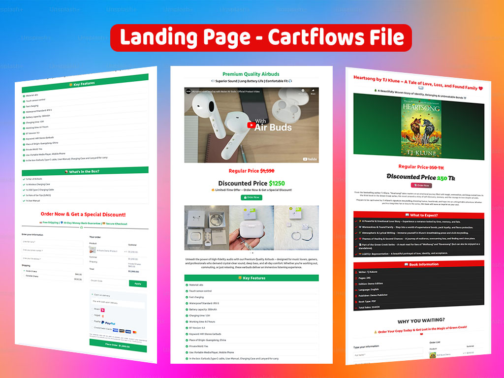 WooCommerce Product Landing Pages for Cartflows (2 Layouts)