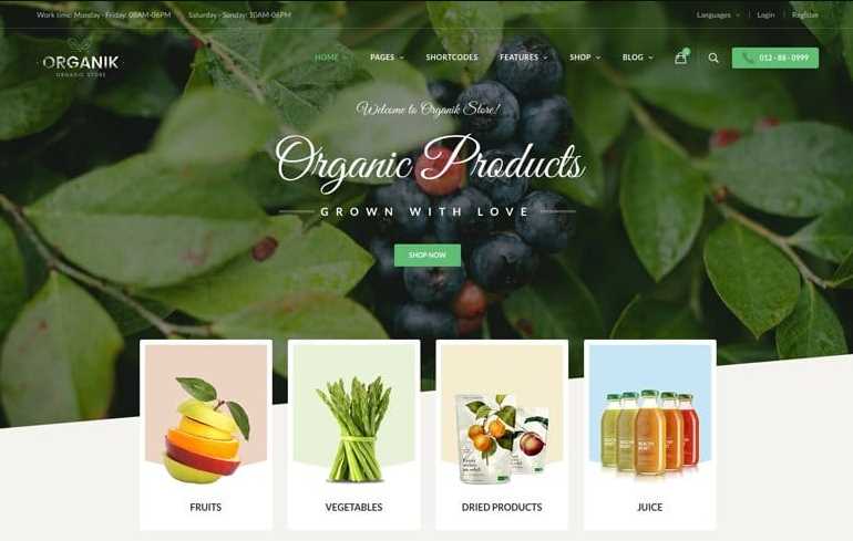 15+ Best Organic Food, Farms, Organic Shop WordPress Themes 2020
