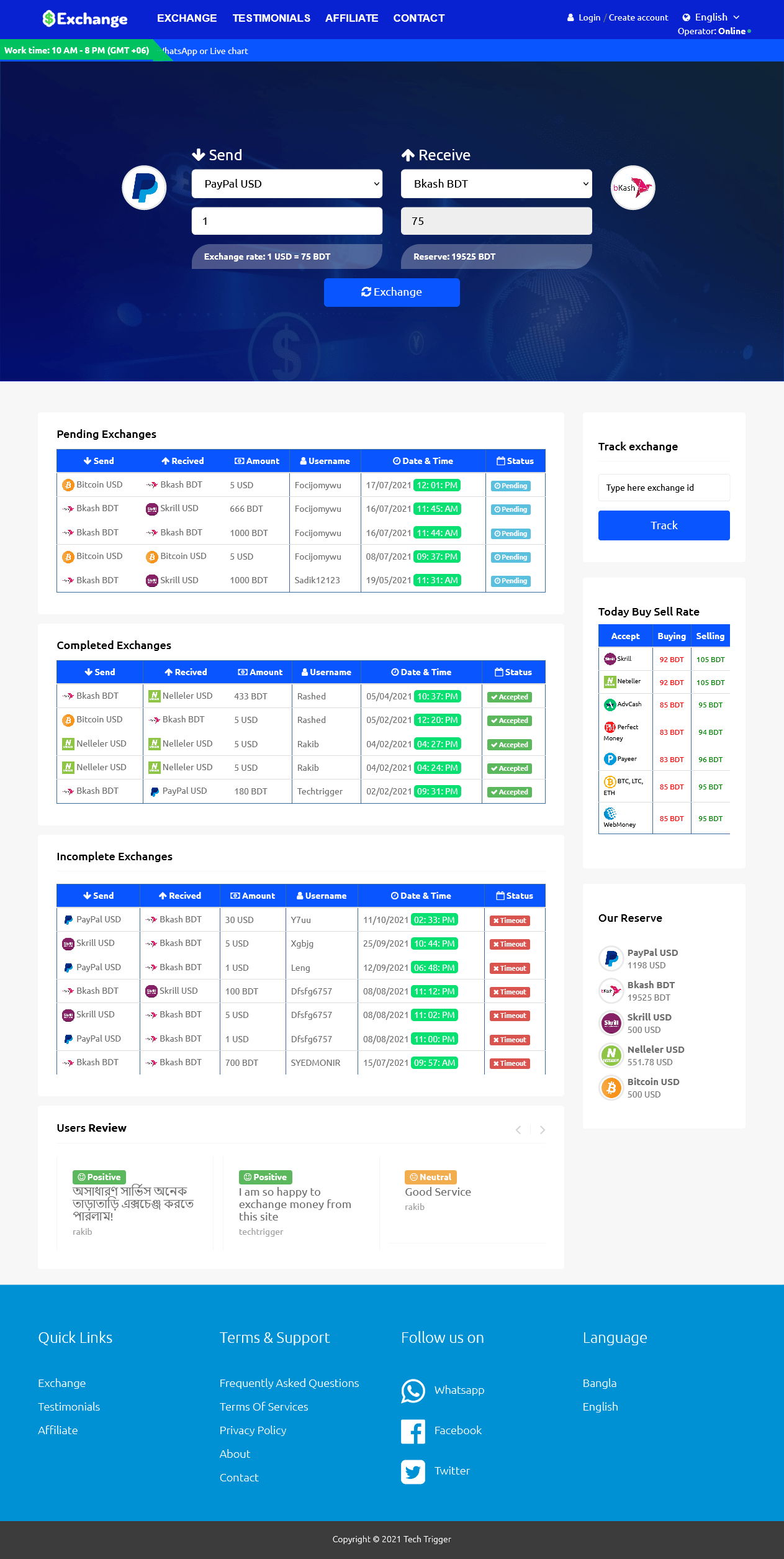The Best Dollar Buy SELL PHP Script | Money Exchanger (Blue-Demo ...